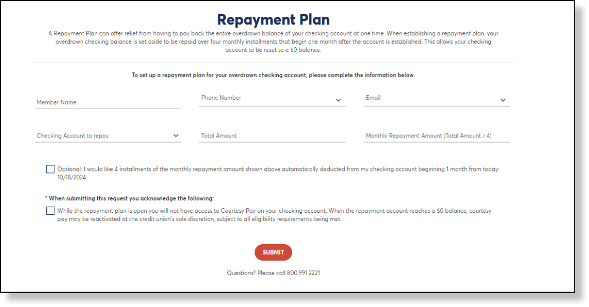 Repayment Plan Information - Consumers Credit Union